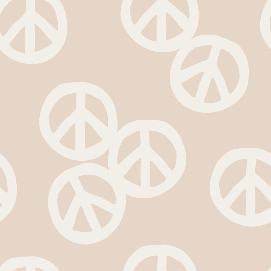 Meterware Beige Peace Pattern online kaufen bei textilwerk.com